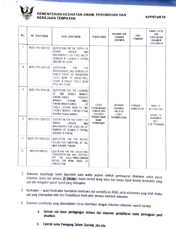 Announcement - Official Website of Maradong and Julau District Council